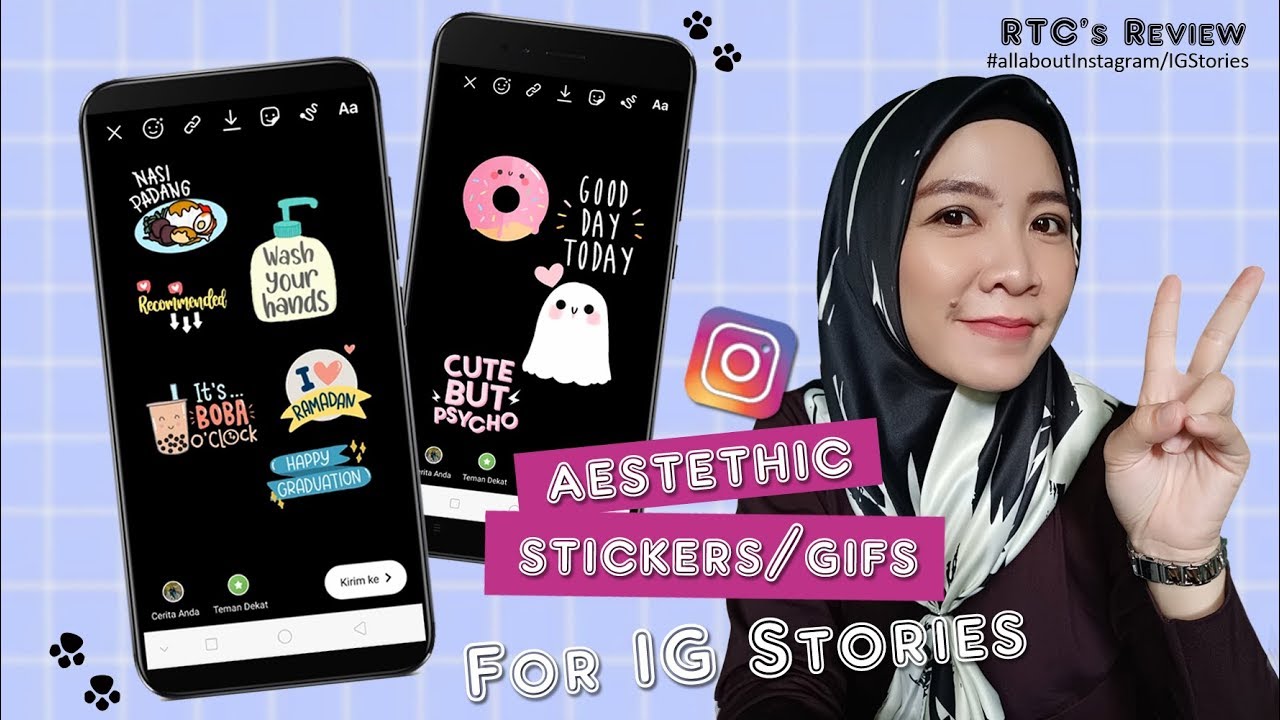 Aesthetic stickers/gifs for IG Stories (part 3) - YouTube