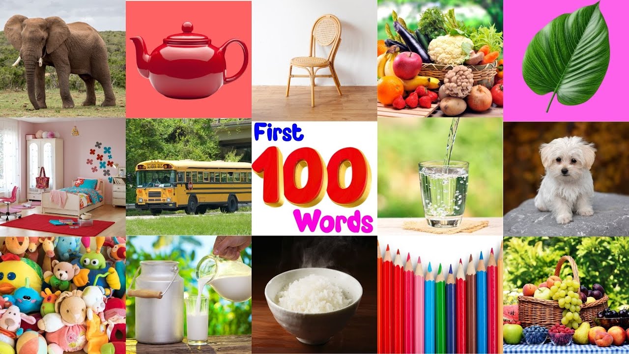 100 First Words for Toddlers | Easy Vocabulary for Kids | Toddler ...