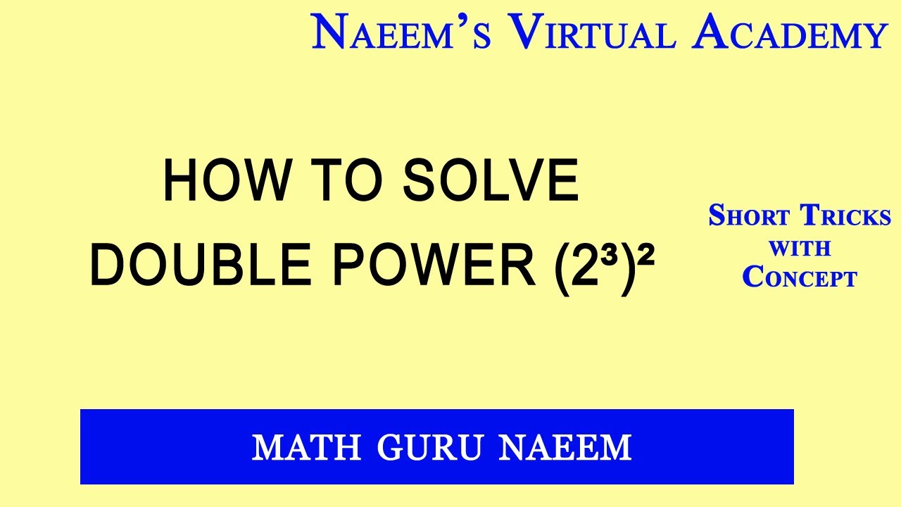 How to solve double power (2³)² - YouTube