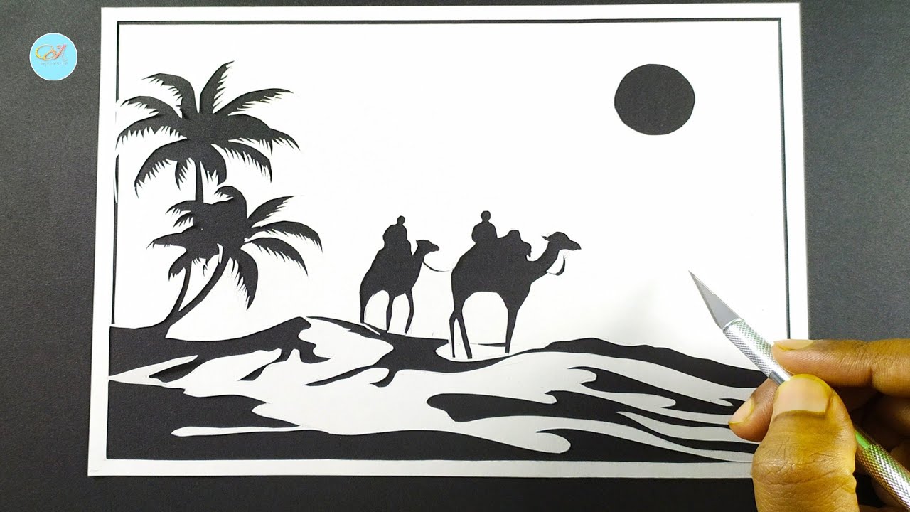 DESERT VOYAGE | PAPER CUTTING OF A DESERT LANDSCAPE | EASY PAPER ...
