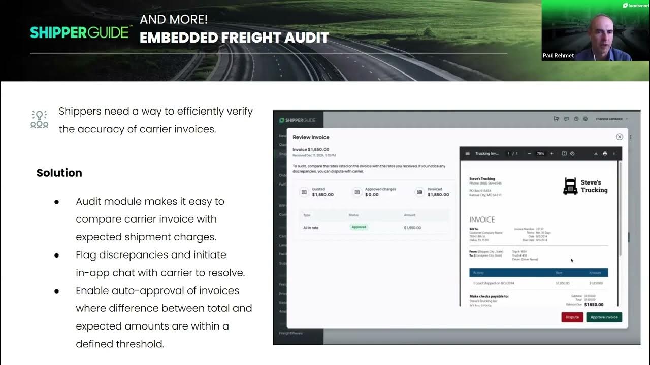 Embedded Audit Capability - ShipperGuide TMS Q1'25 Webinar - YouTube