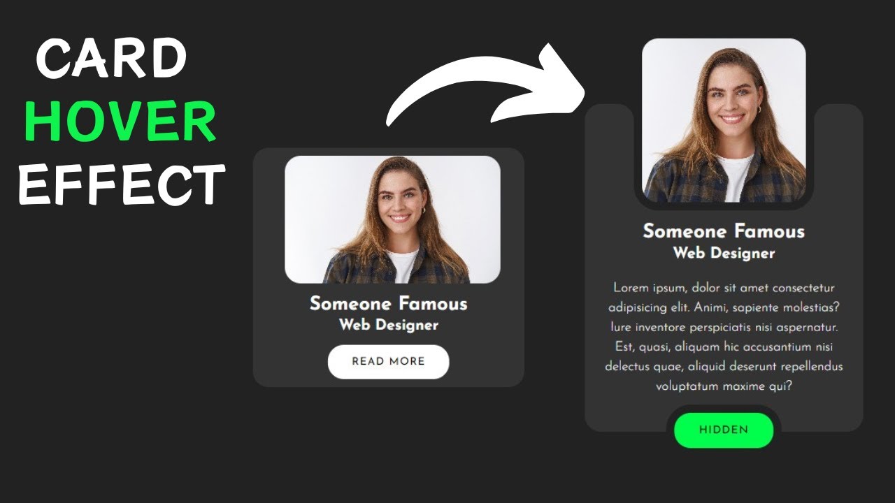 How To Create Card Hover Effect With Html Css Js Youtube 2403