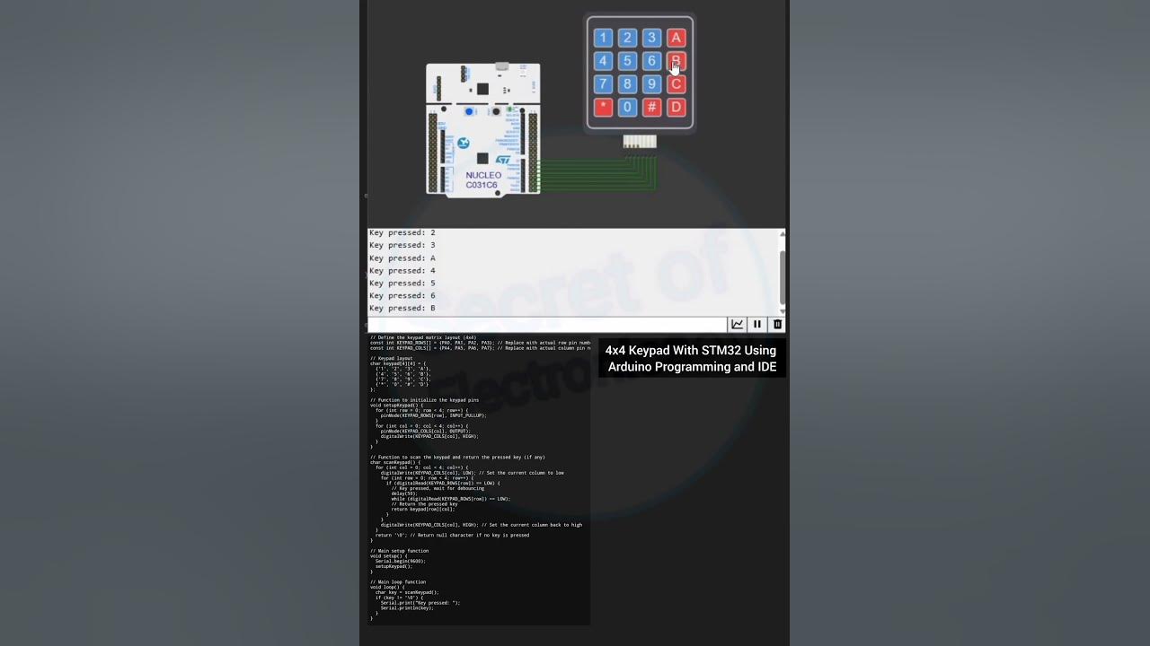 How to Interface 4x4 Keypad With STM32 Using Arduino Programming and IDE - YouTube