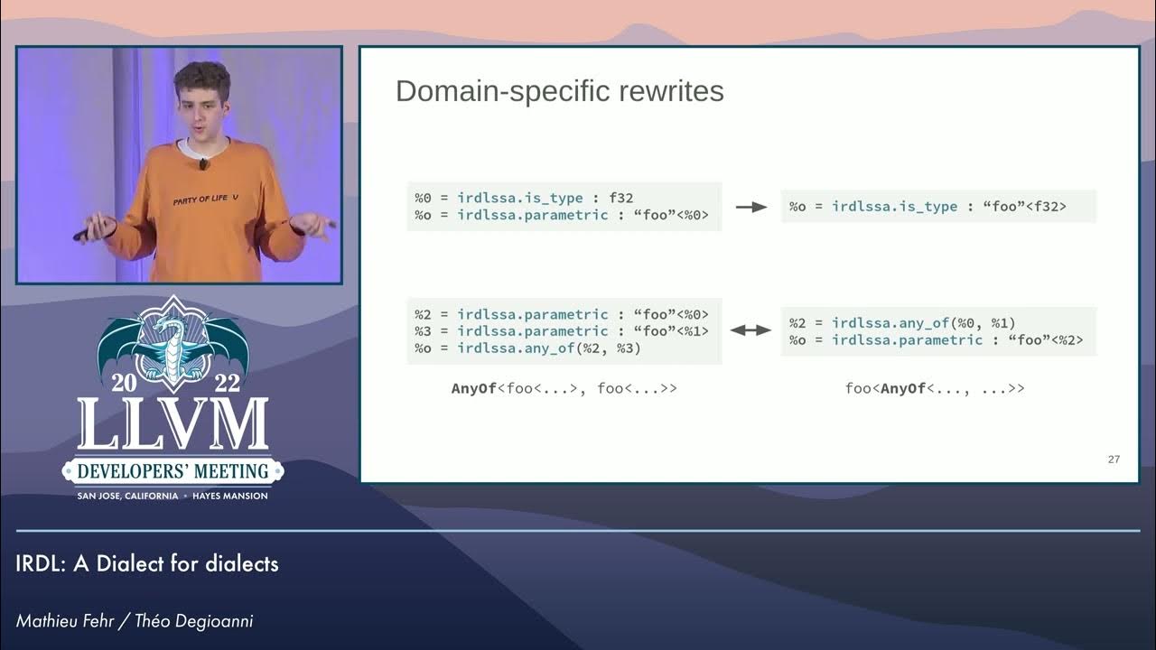 2022 LLVM Dev Mtg: IRDL: A Dialect for dialects - YouTube