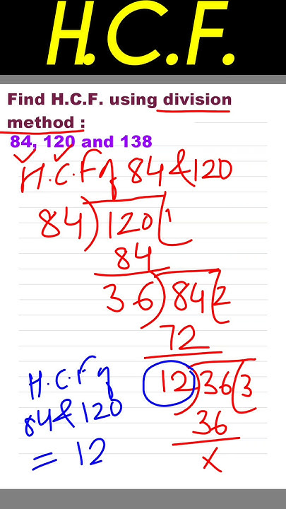 📚H.C.F | How to find H.C.F using division method | #hcf #shorts #viral ...