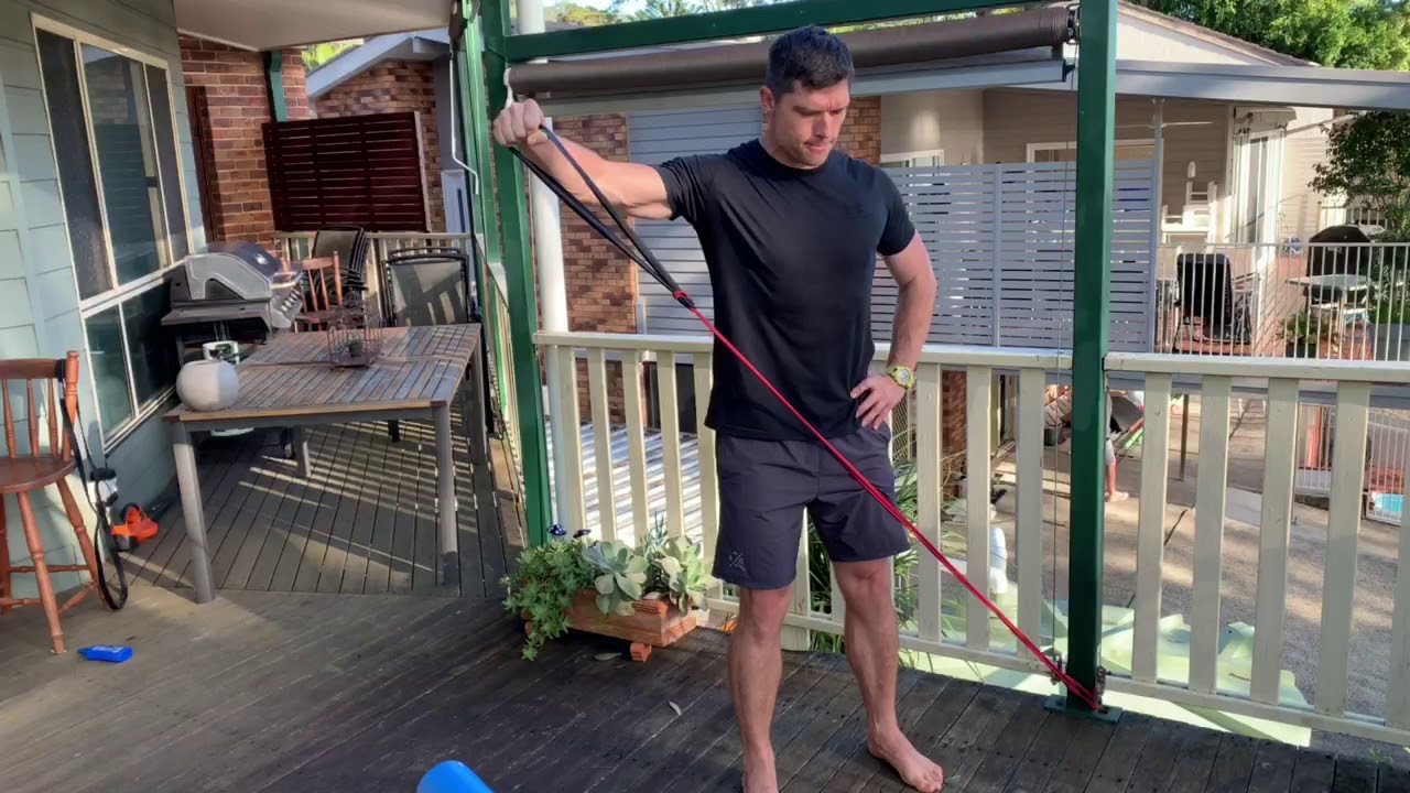 Single arm banded lateral raise - home based training - YouTube