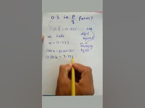 How to convert 1 digit recurring and non-terminating decimal into p/q form? - YouTube