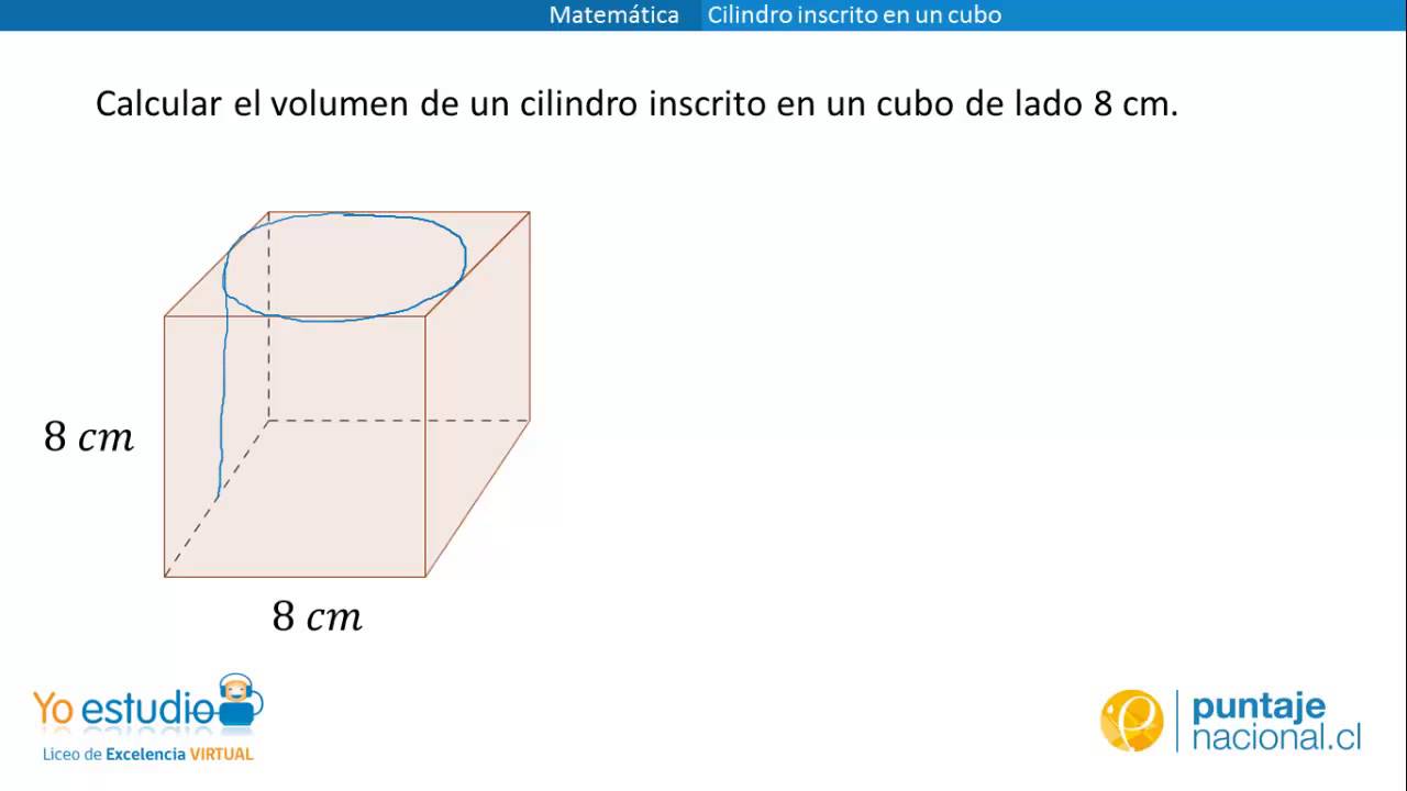 Matemática - Cilindro inscrito en un cubo - YouTube