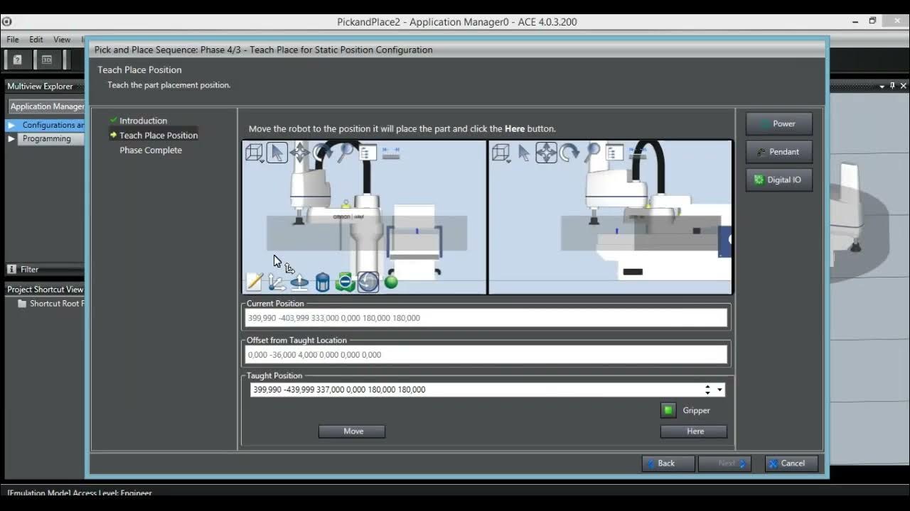 Omron Adept Ace Robot Programming and Simulation - YouTube