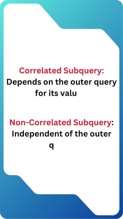 Correlated vs Non Correlated Subqueries Explained! 🧐 - YouTube