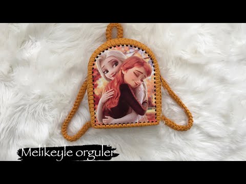 penye ipten ahşap plakalı çocuk sırt çantası yapimi