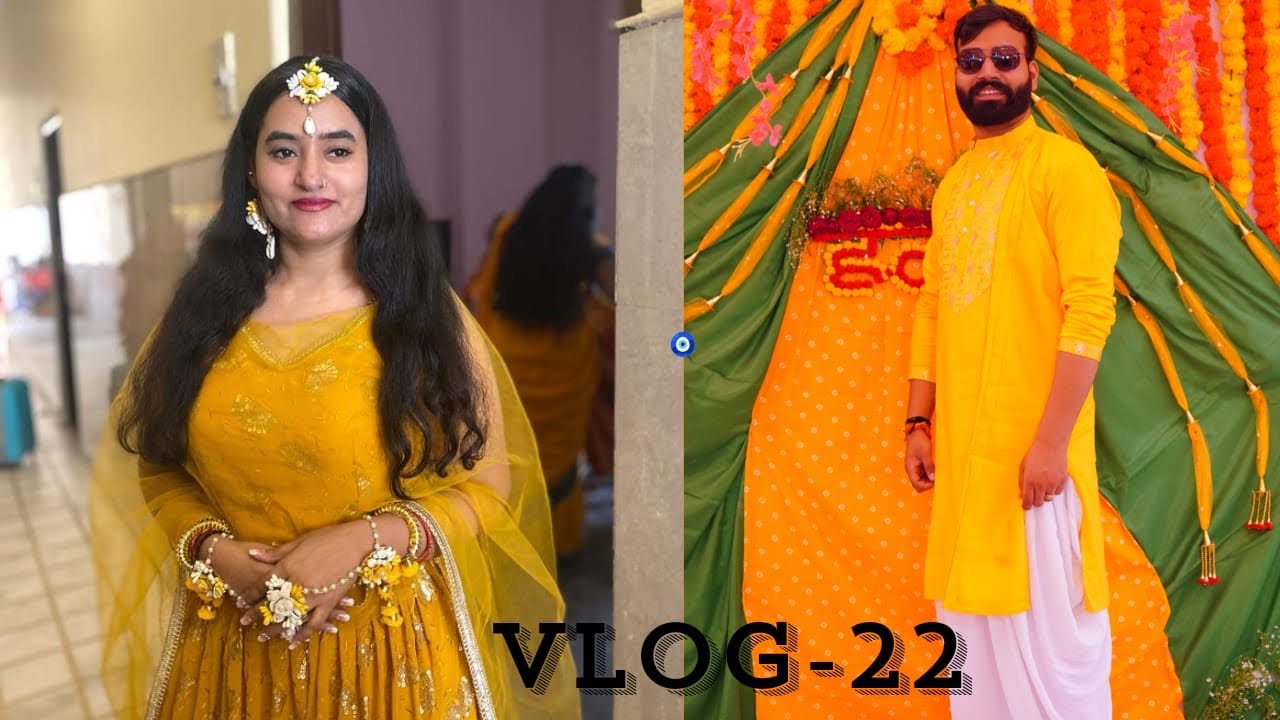 Vlog-22 l Haldi and mehendi moments ️l sath me Dekhi photos and videos😍 ...