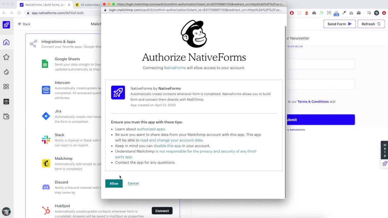 NativeForms / Mailchimp - Integration - YouTube