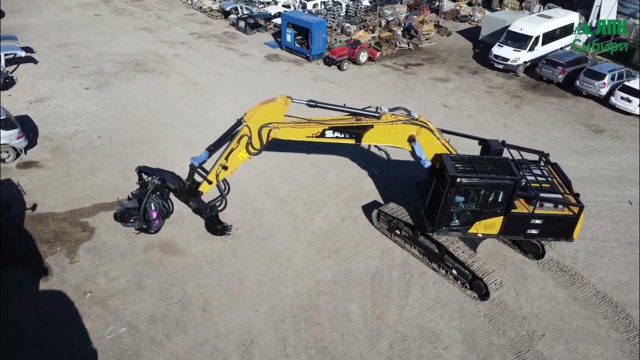 Китайский гусеничный харвестер SANY SY245F - видеообзор - YouTube