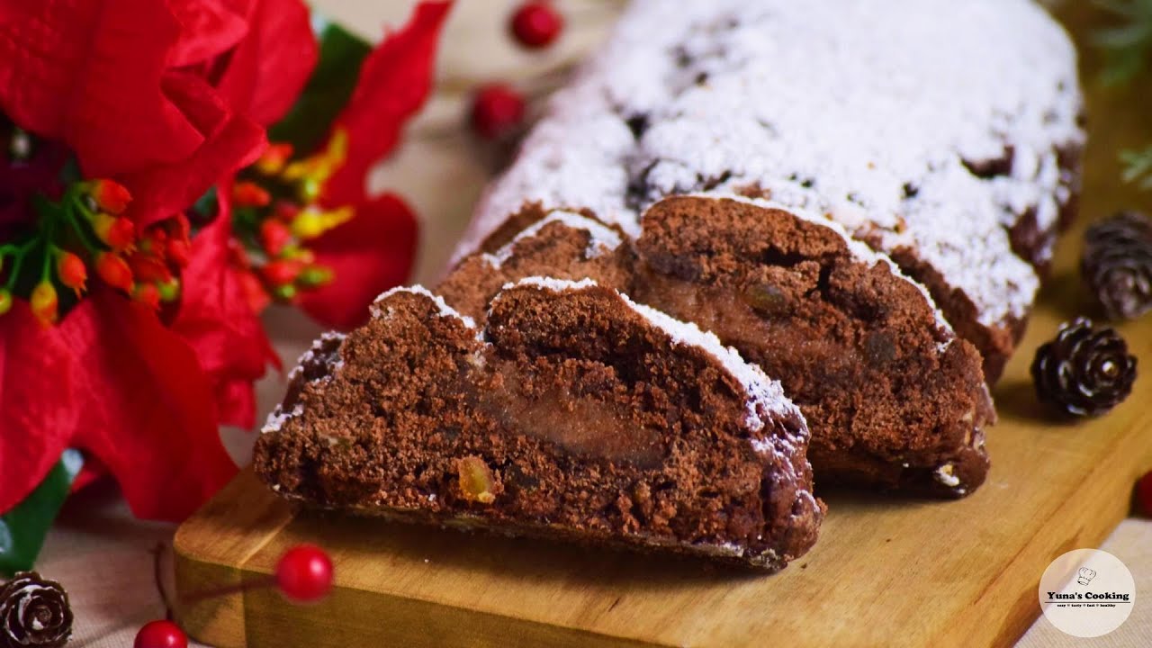 Chocolate Stollen with Marzipan - Egg-free recipe [Christmas recipe ...