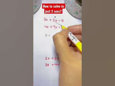 How to solve simultaneous equations in just 2 secs? - YouTube