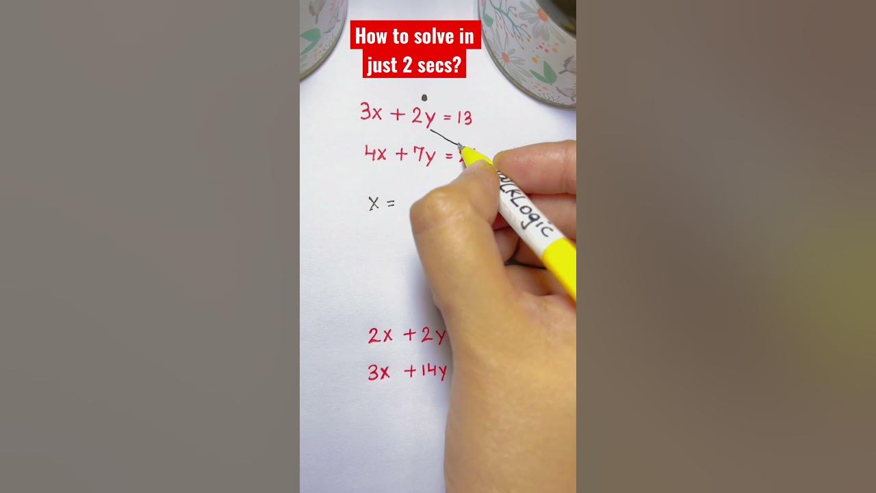 How to solve simultaneous equations in just 2 secs? - YouTube