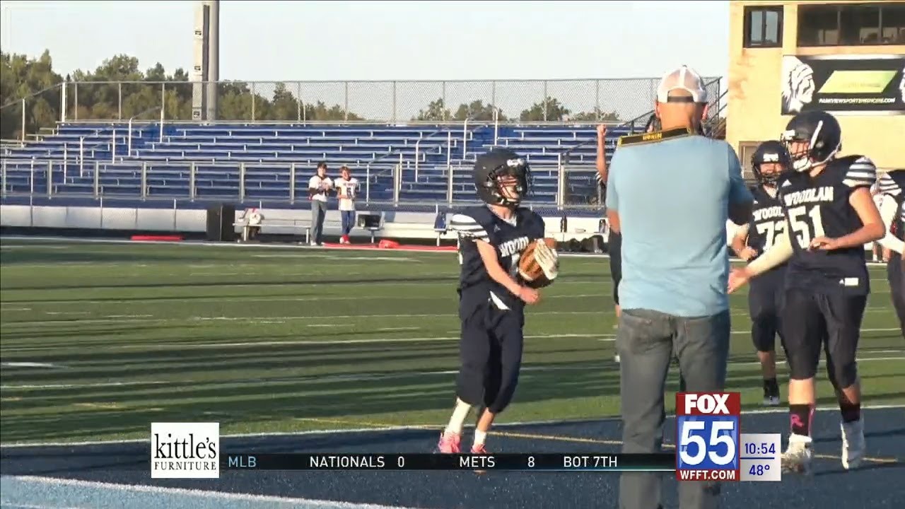 Woodlan Junior High School football player scores touchdown of a ...