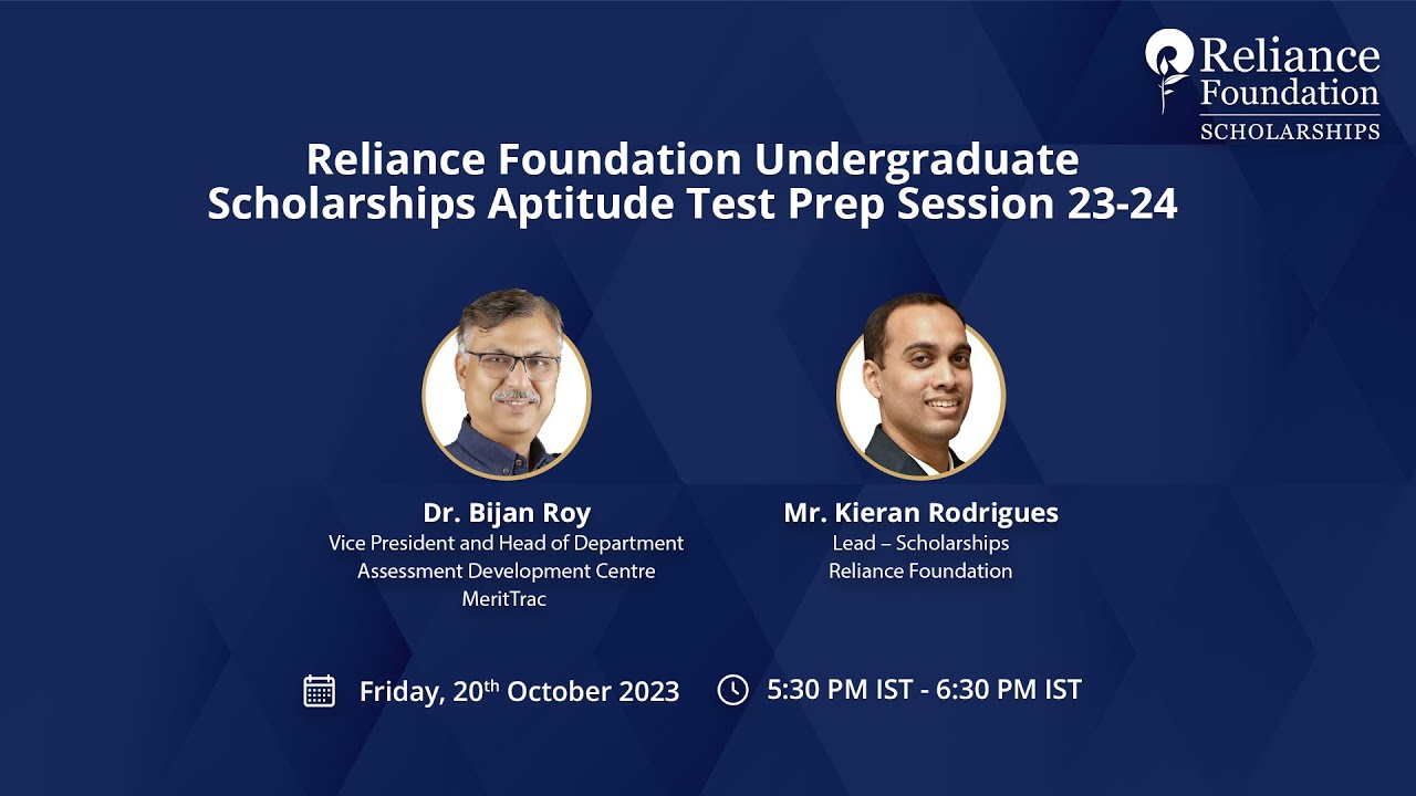 Webinar on Aptitude Test Preparation I Reliance Foundation ...