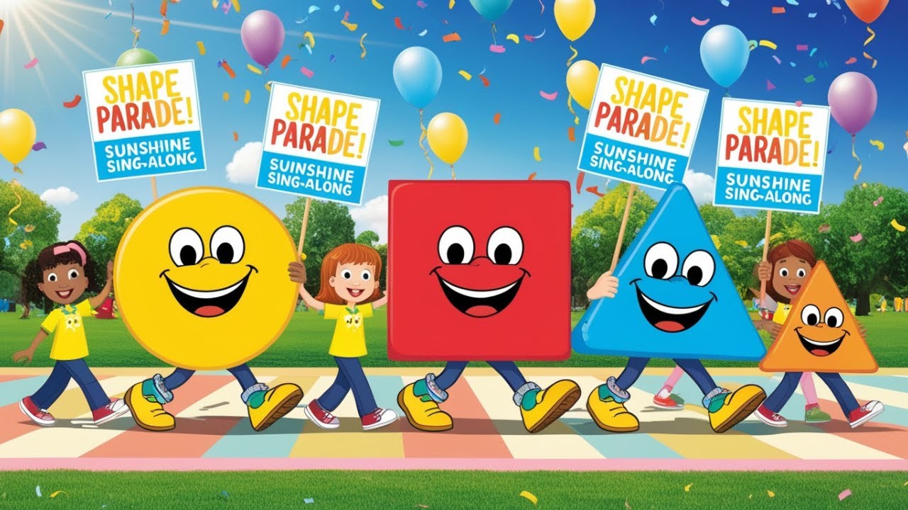 Shape Parade Song | Nursery Rhymes For Kids Shapes Fun Song | Sunshine ...