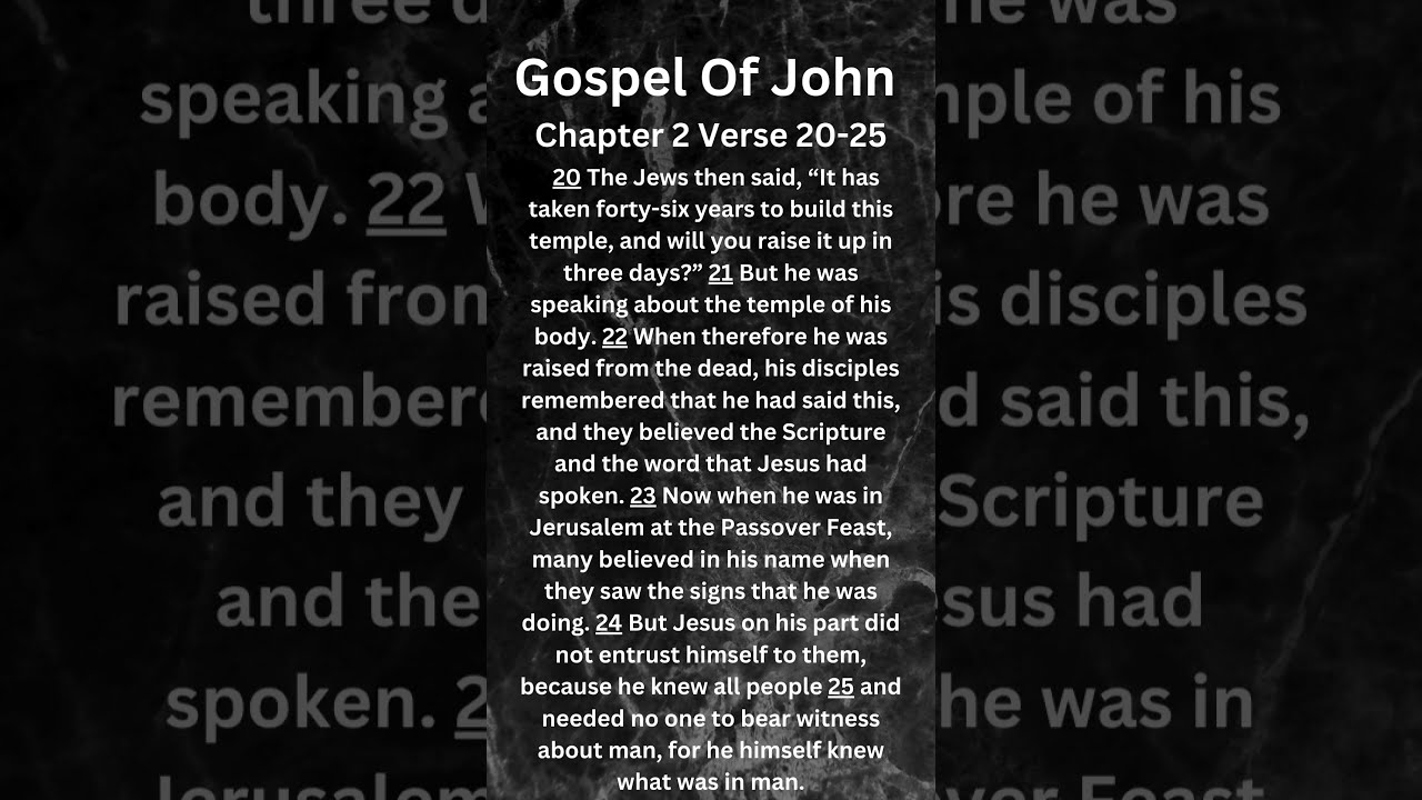 Gospel Of John Chapter 2 Verse 20 25 YouTube Gospel Of John Chapter 2 Verse 20 25 YouTube