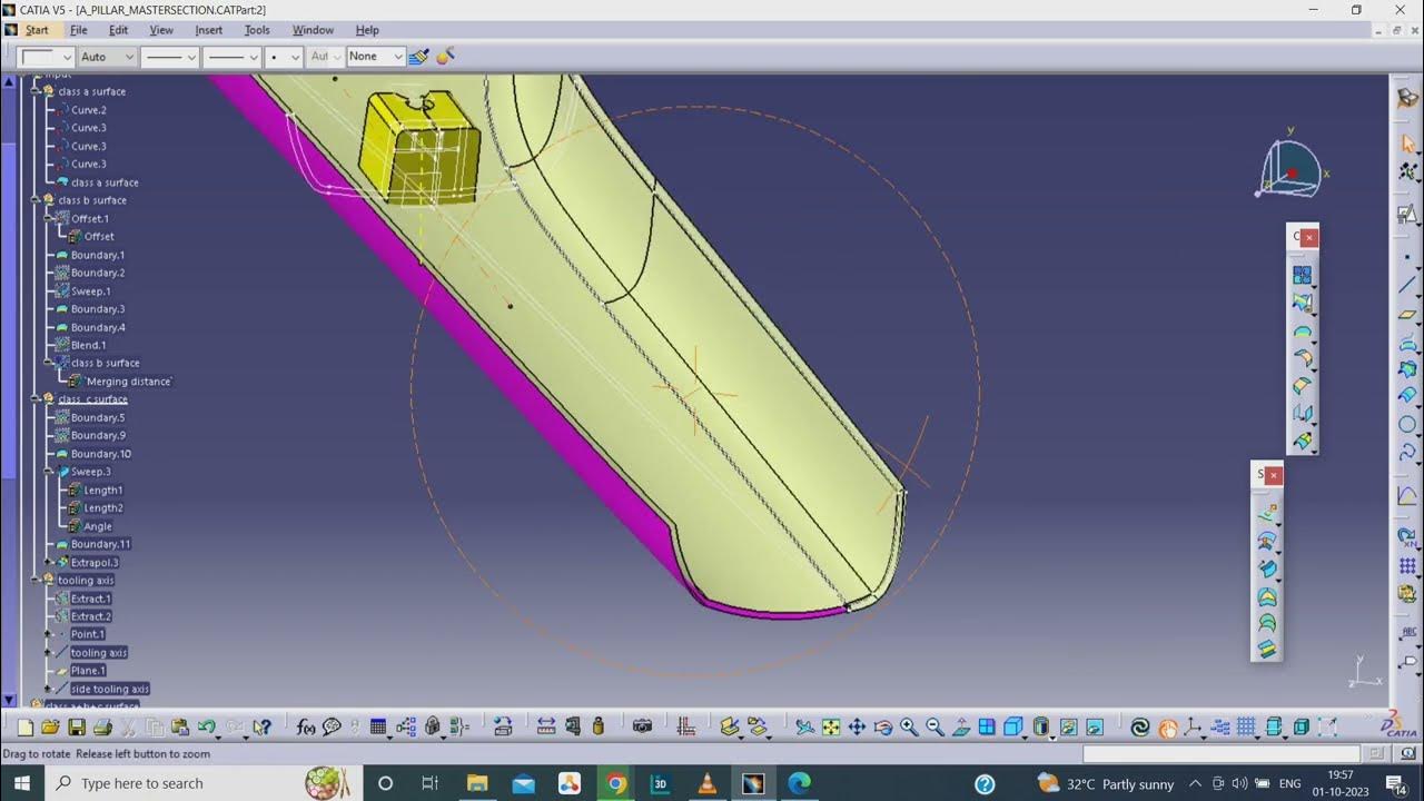 "🔧 CATIA V5 A-Pillar Master Section Tutorial | Part 1: Design and Basics🚗"#catiav5 @donmech7 ...