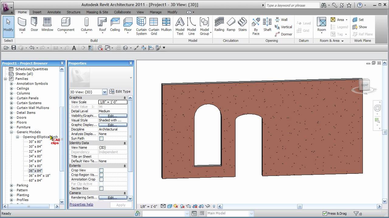 REVIT Basic Arched Opening CADclips YouTube REVIT Basic Arched Opening CADclips YouTube
