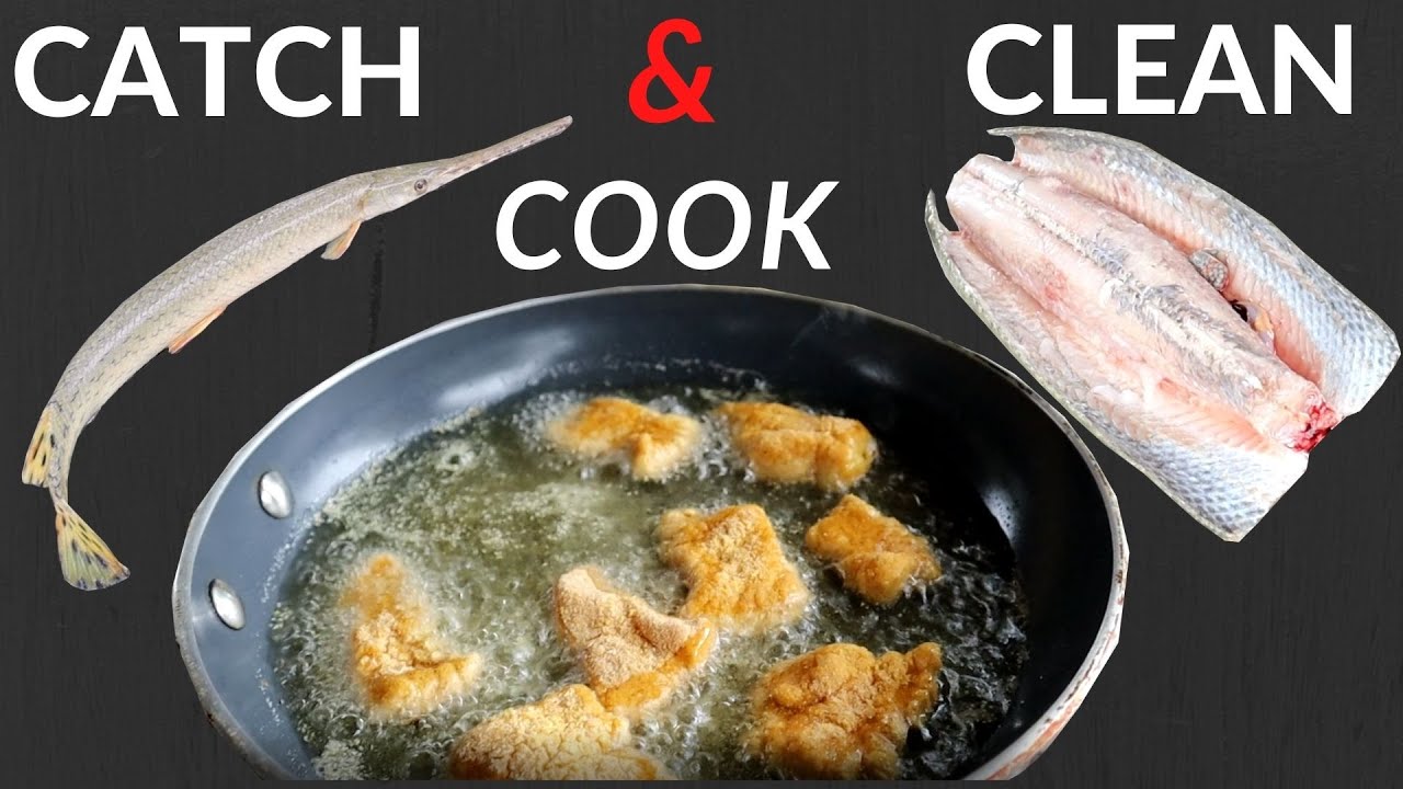 Spotted Gar!! {CATCH, CLEAN and COOK} In south Texas! - YouTube