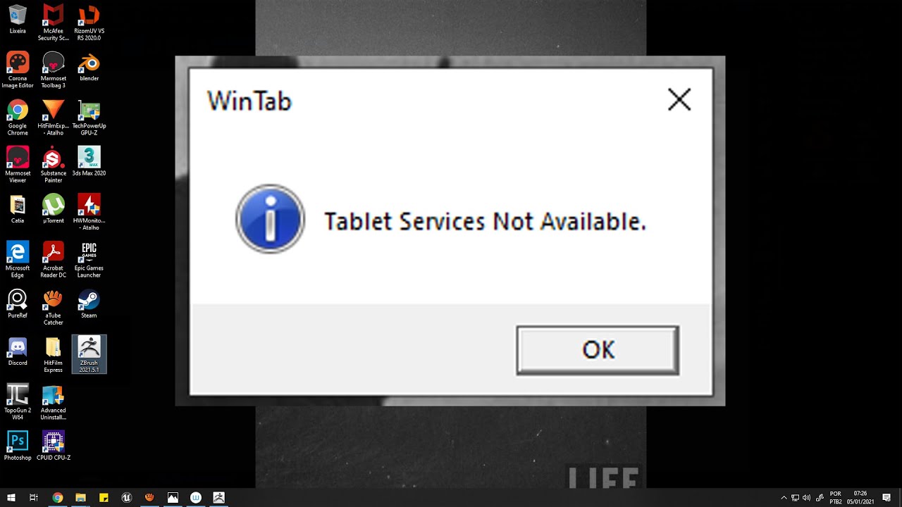 Como resolver "Tablet Services Not Available" - ZBrush - Português ...