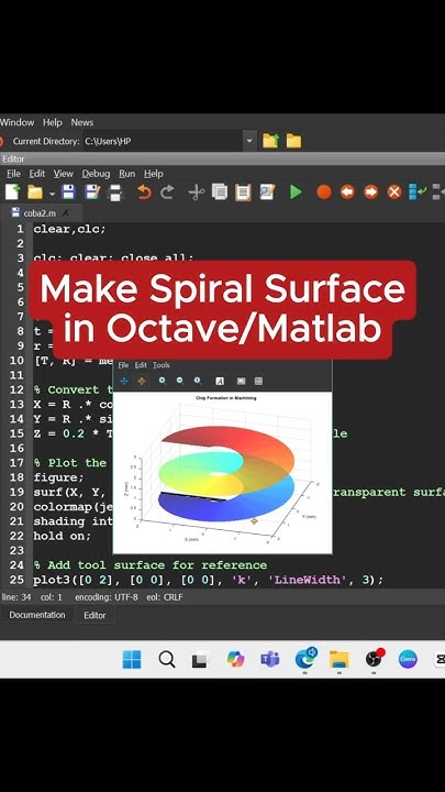 🔥Make Spiral Surface in Octave/Matlab 🌍 - YouTube
