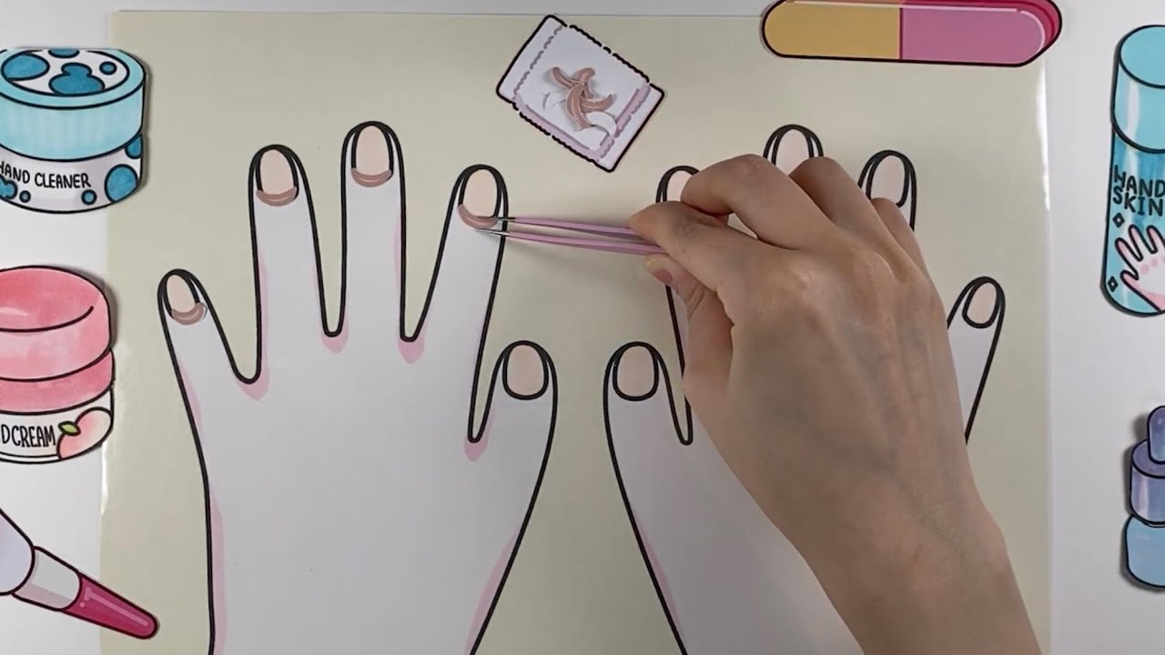 Paper DIY | Nail Salon paper play | drawing asmr - YouTube