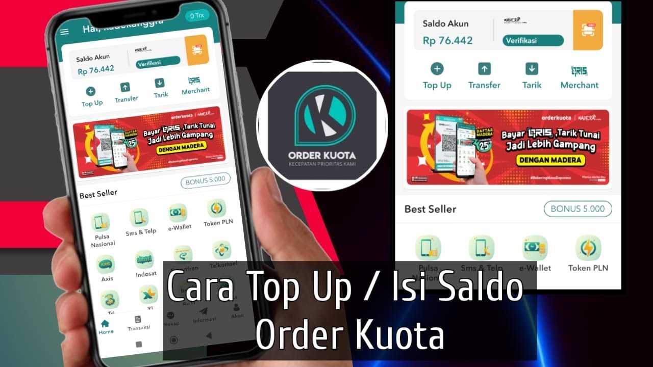 Cara Top up / Isi Saldo Order Kuota - YouTube