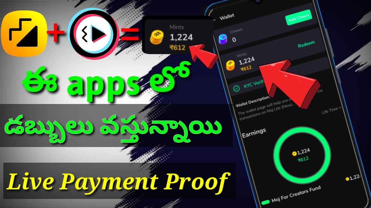 how to earn money moj and mx takatak apps in telugu 2022 moj money ...