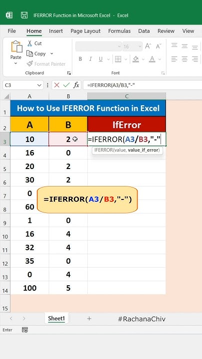 IFERROR Function in Microsoft Excel || Excel Tips & Trick || #excel #short #excelbasic - YouTube