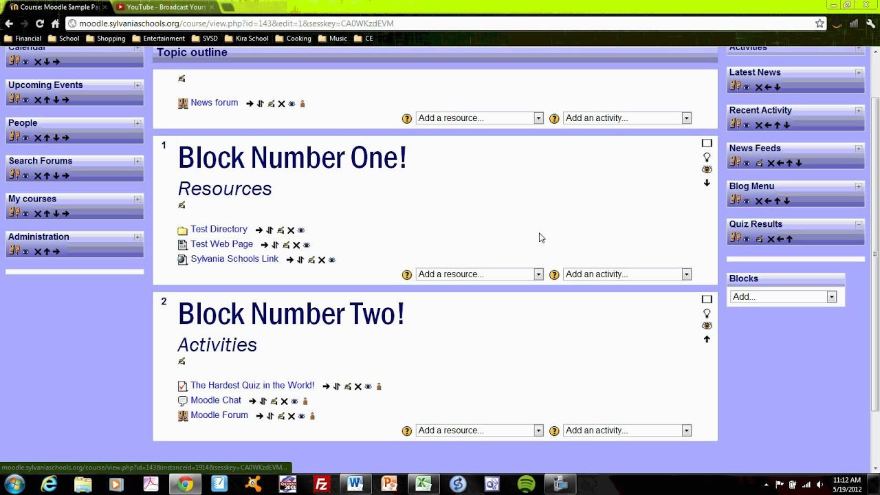 Moodle Tutorial 3 Creating And Modifying Blocks Youtube 2308