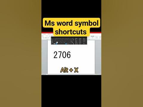 Ms word symbol shortcuts #msword #shorts#mswordtricks - YouTube