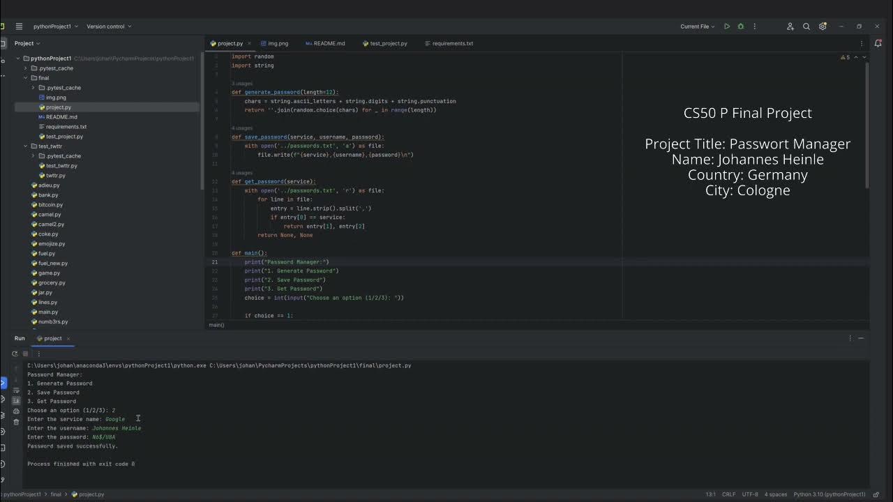 CS50P Final Project | Johannes Heinle - YouTube