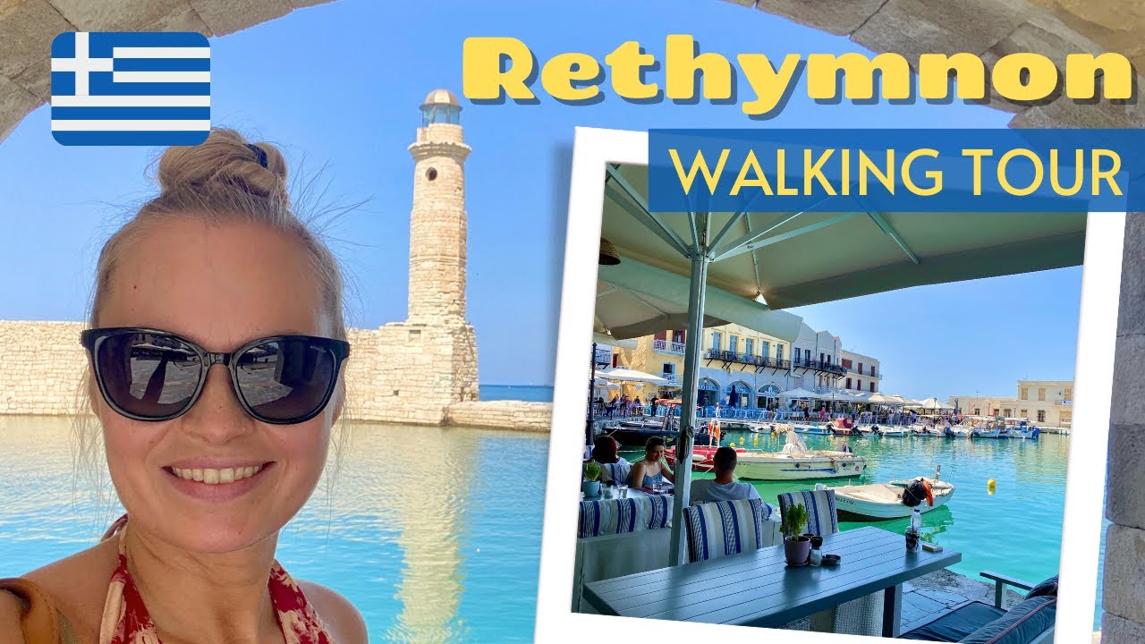 Rethymnon Crete Greece 🇬🇷 Cinematic Walking Tour Venetian Harbour & Old ...