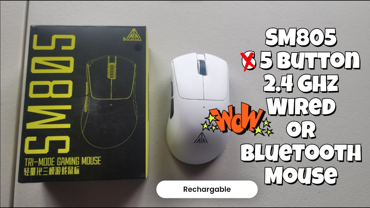 SM805 Rechargeable Mouse | 2.4Ghz, Bluetooth or Wired gaming mouse ...
