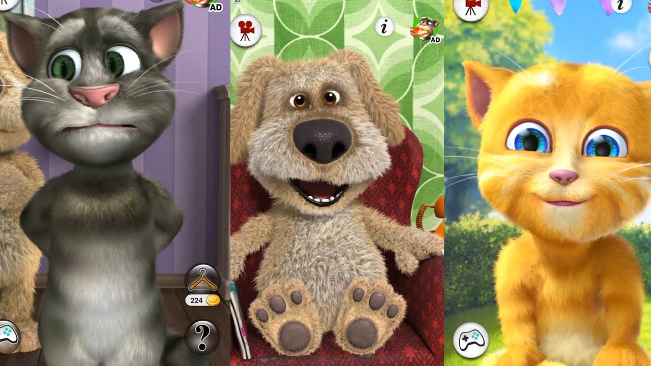my talking tom, talking ginger and talking ben new update gameplay ...