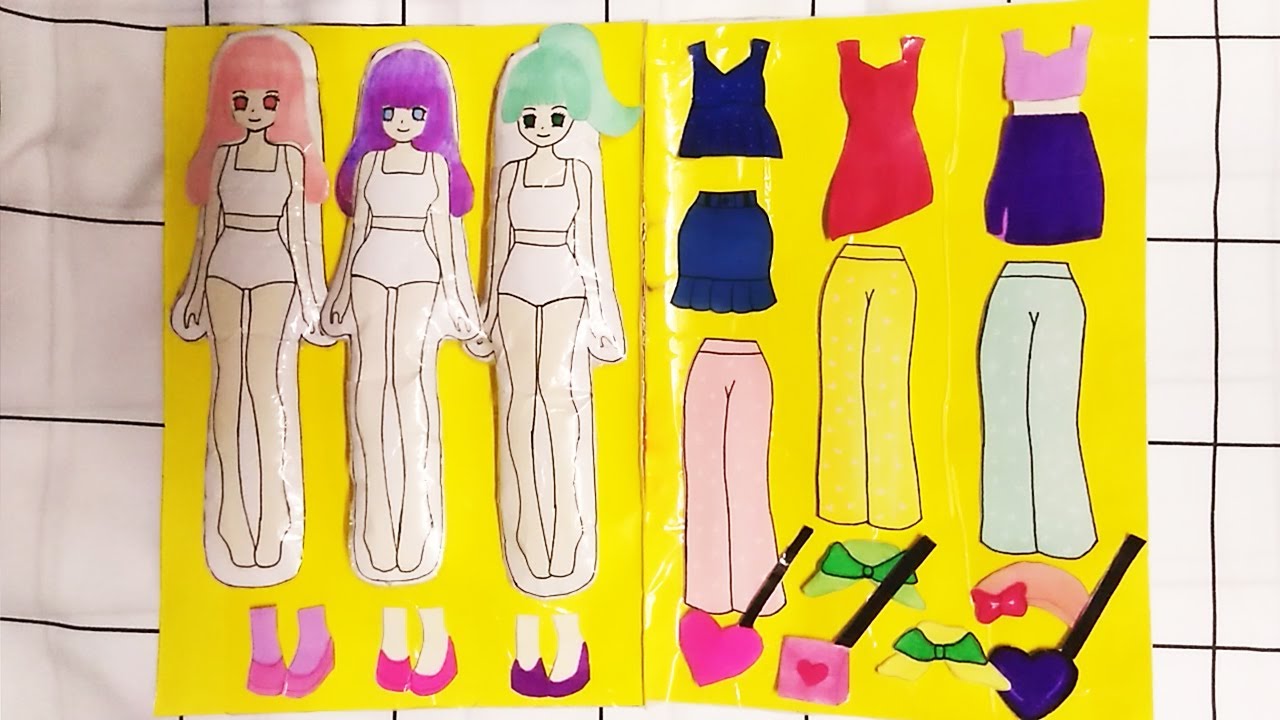 (PAPER DIY) HOW TO MAKE PAPER DOLL BOOK/ PRINCESS DAILY DRESS EDITION ...