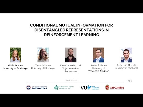 Conditional Mutual Information for Disentangled Representations in Reinforcement Learning - YouTube
