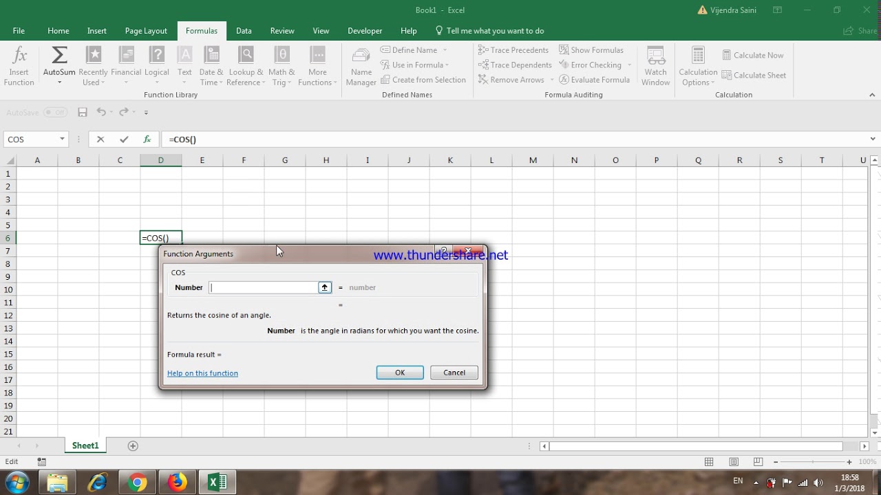 How To Calculate COS Value In Excel YouTube How To Calculate COS Value In Excel YouTube