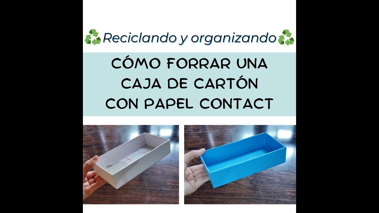 Forrar caja de cartón con papel contact - YouTube
