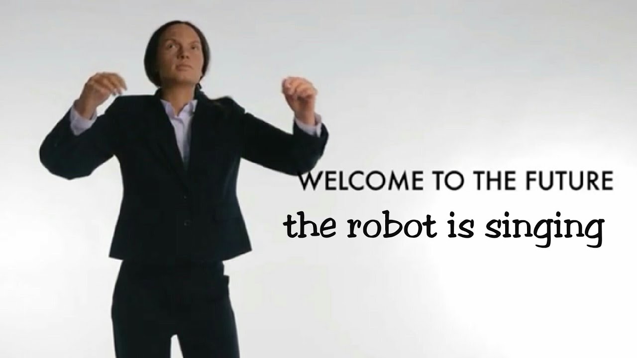 yapay zeka cleo robot müziğin ritmine göre şarkı söylüyor. the robot ...