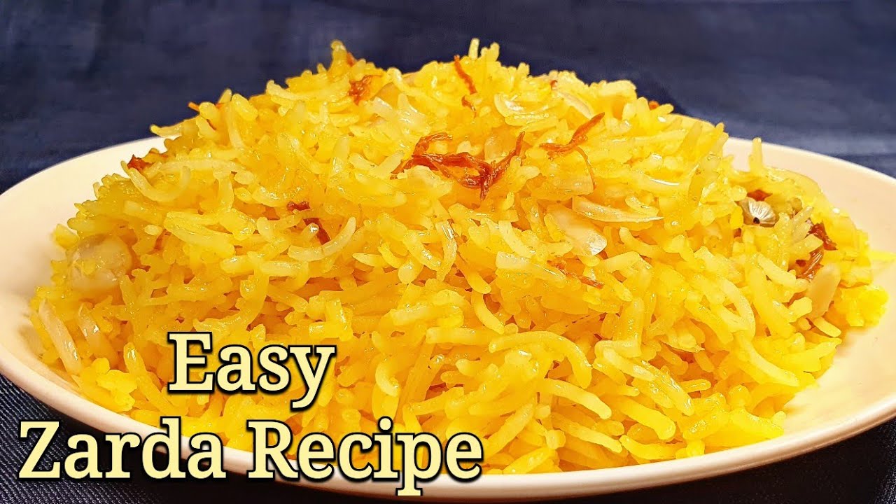 Easy Zarda Rice Dessert Recipe | Recette Jarda (Riz Jaune) - YouTube
