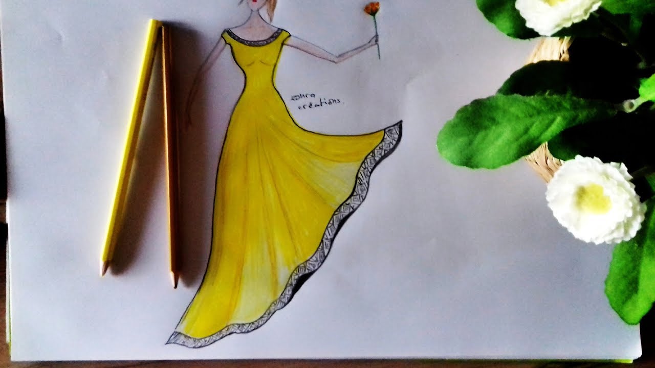 Autumn Dress Drawing - YouTube