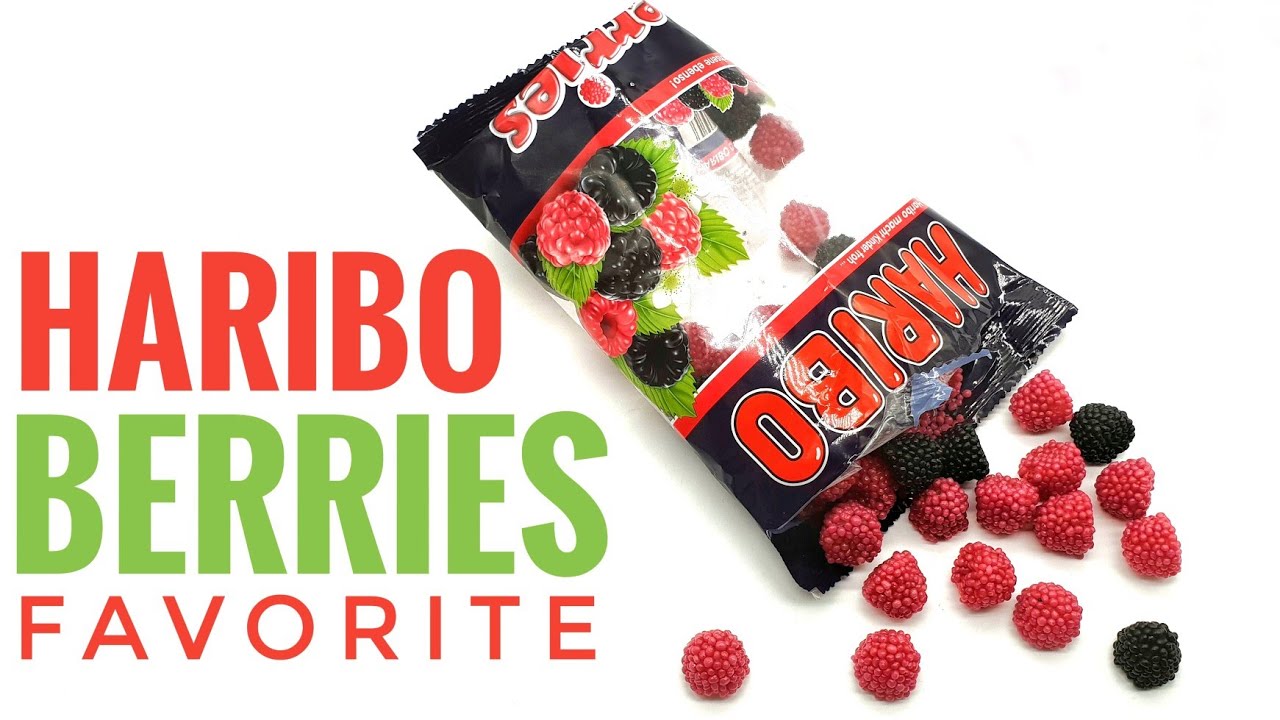 Haribo Berries 🍇raspberry gummy bears from Germany - YouTube