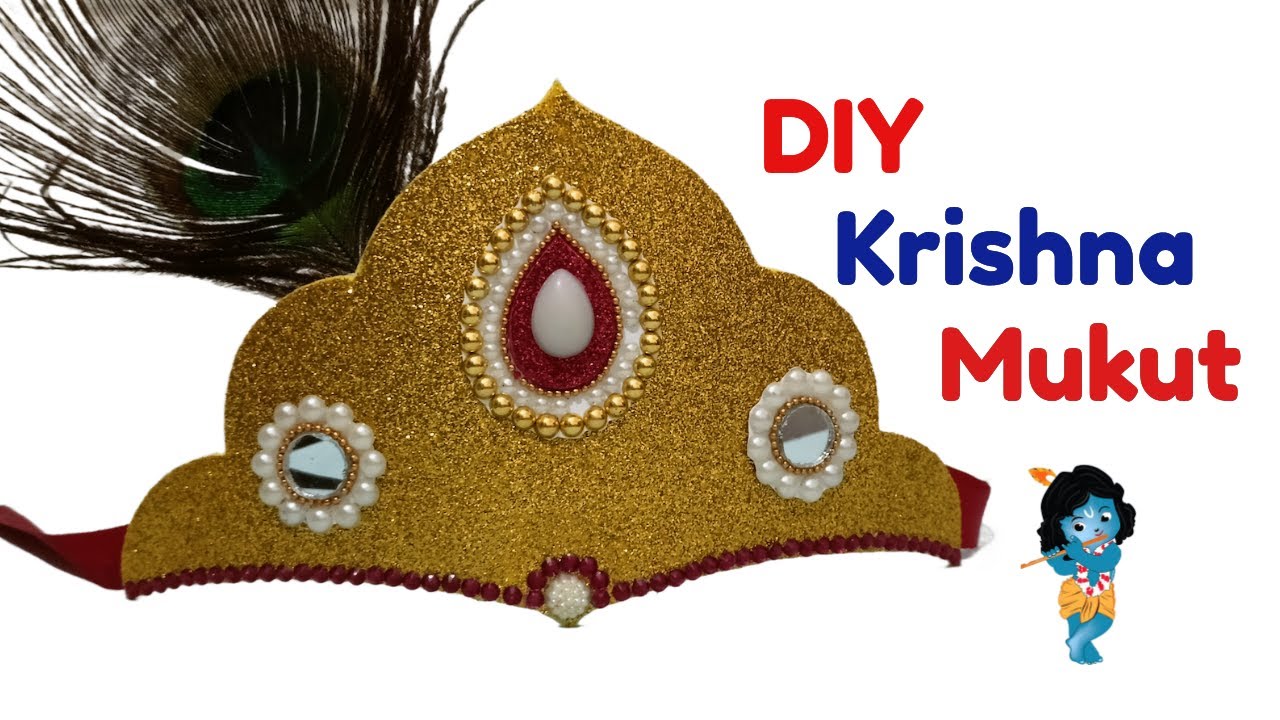 #DIY krishna Mukut making at home | Mukut banane ka tarika | Krishna ...