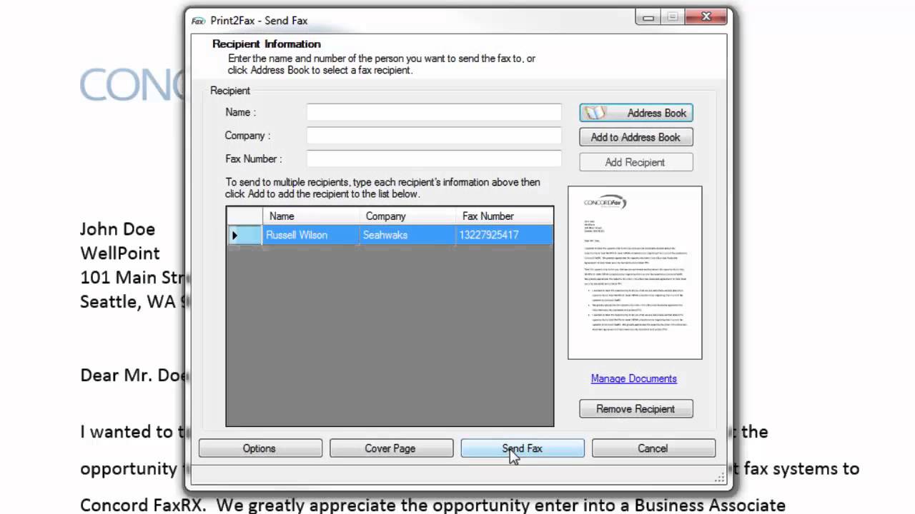 Print2Fax Driver from Concord Fax - YouTube